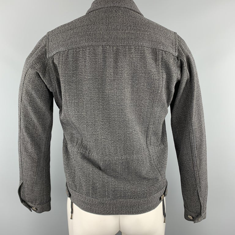 MARC JACOBS Size 36 Gray Glenplaid Yack Zip Trucker Jacket For Sale at ...