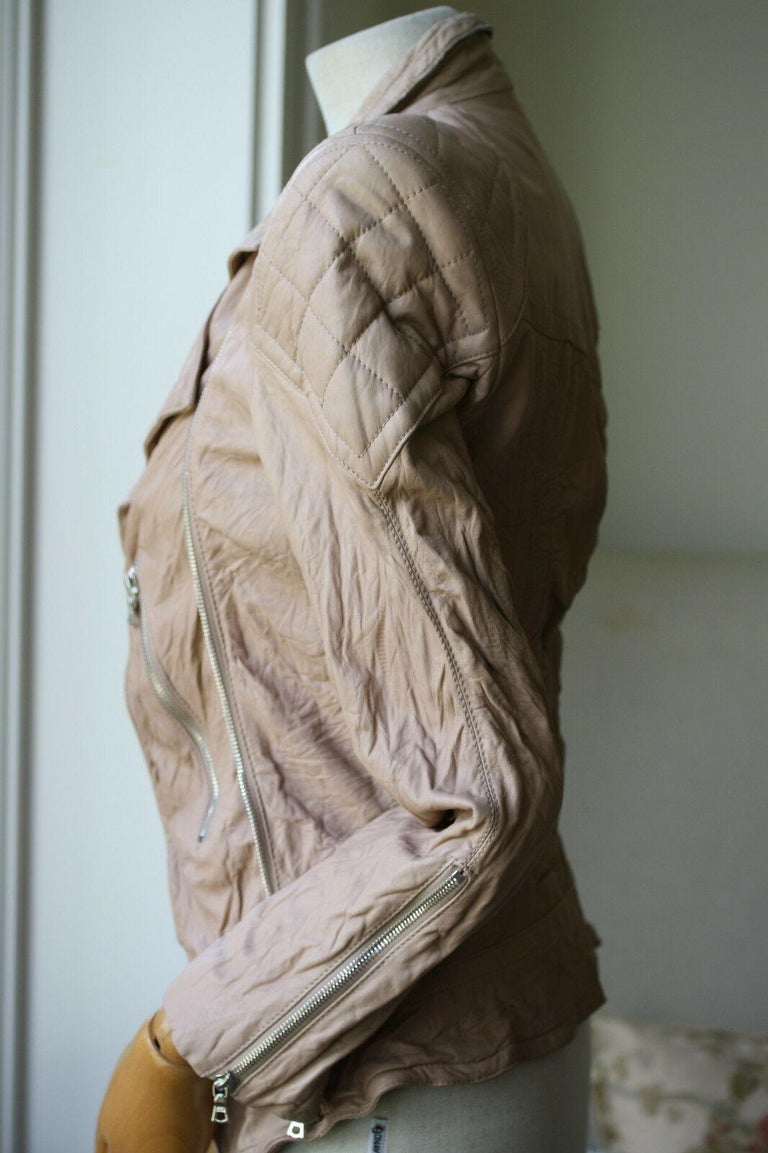 Marc Jacobs Wrinkled Leather Biker Jacket at 1stDibs | marc jacobs pink ...