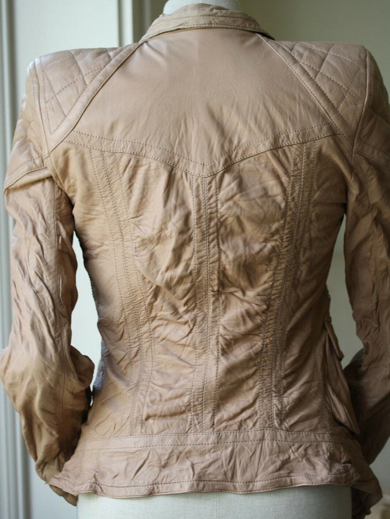 Marc Jacobs Wrinkled Leather Biker Jacket at 1stDibs | marc jacobs pink ...