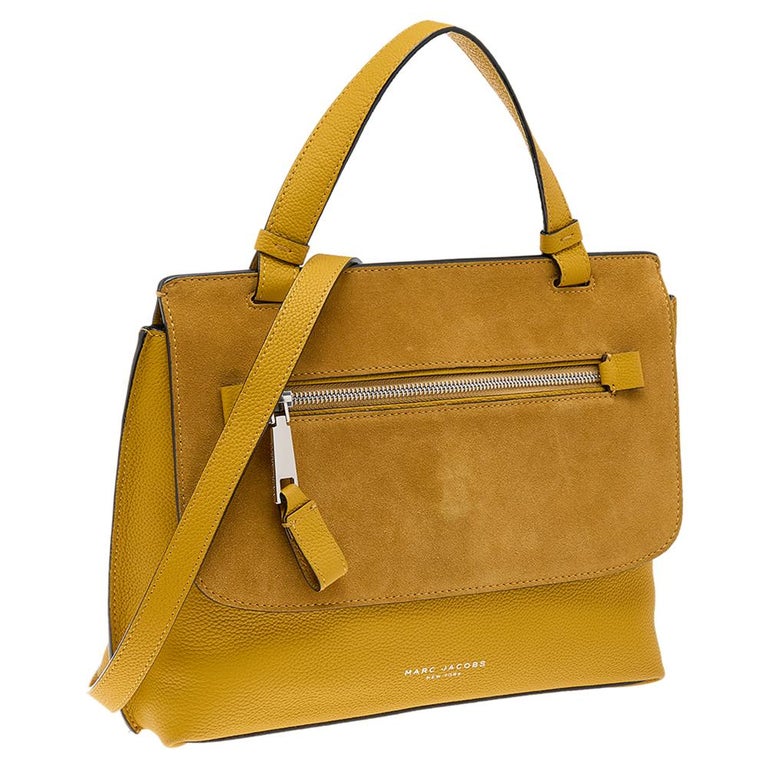 Marc Jacobs Yellow Suede And Leather Waverly Top Handle Bag at 1stDibs