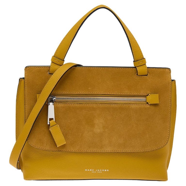 Marc Jacobs Yellow Suede And Leather Waverly Top Handle Bag at 1stDibs