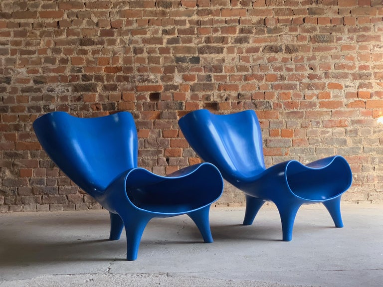 Marc Newson Electric Blue Orgone Chair, circa 1993 at 1stDibs