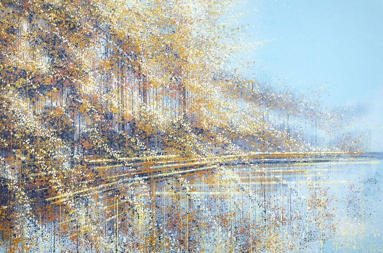Marc Todd - Autumn Trees By The River, Painting, Acrylic on Canvas For ...