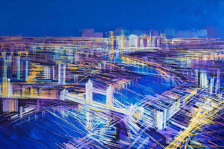 Marc Todd - City of Lights, London, Landscape Painting , Cubist ...