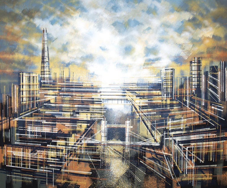 Marc Todd - London Skyline Under An Autumn Sunset, Painting, Acrylic on ...