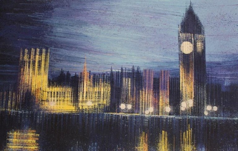 Marc Todd - Marc Todd, London Dusk, Original cityscape painting For ...