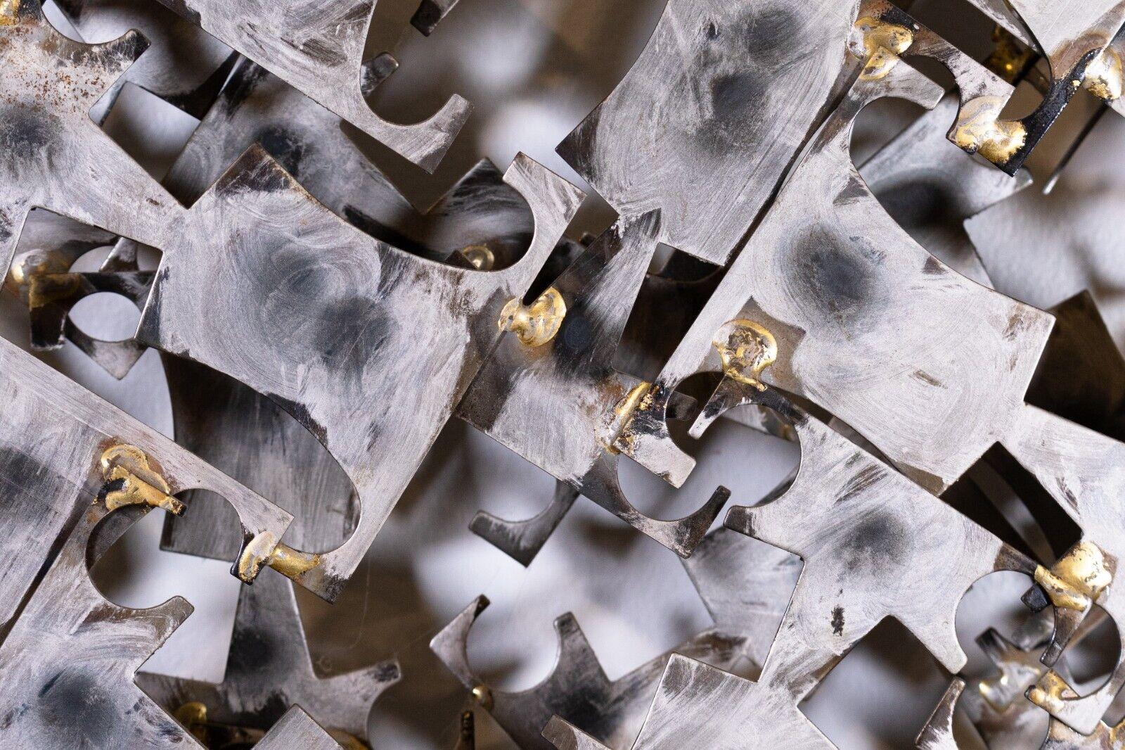 Marc Weinstein Mid-Century Modern Brutalist Metal Round Starburst Wall ...