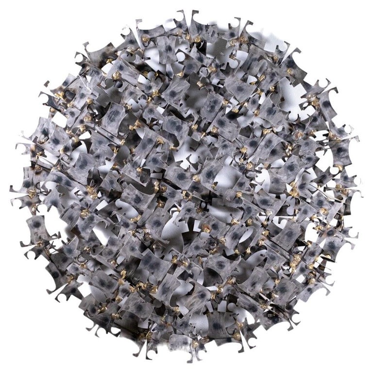Marc Weinstein Mid-Century Modern Brutalist Metal Round Starburst Wall ...