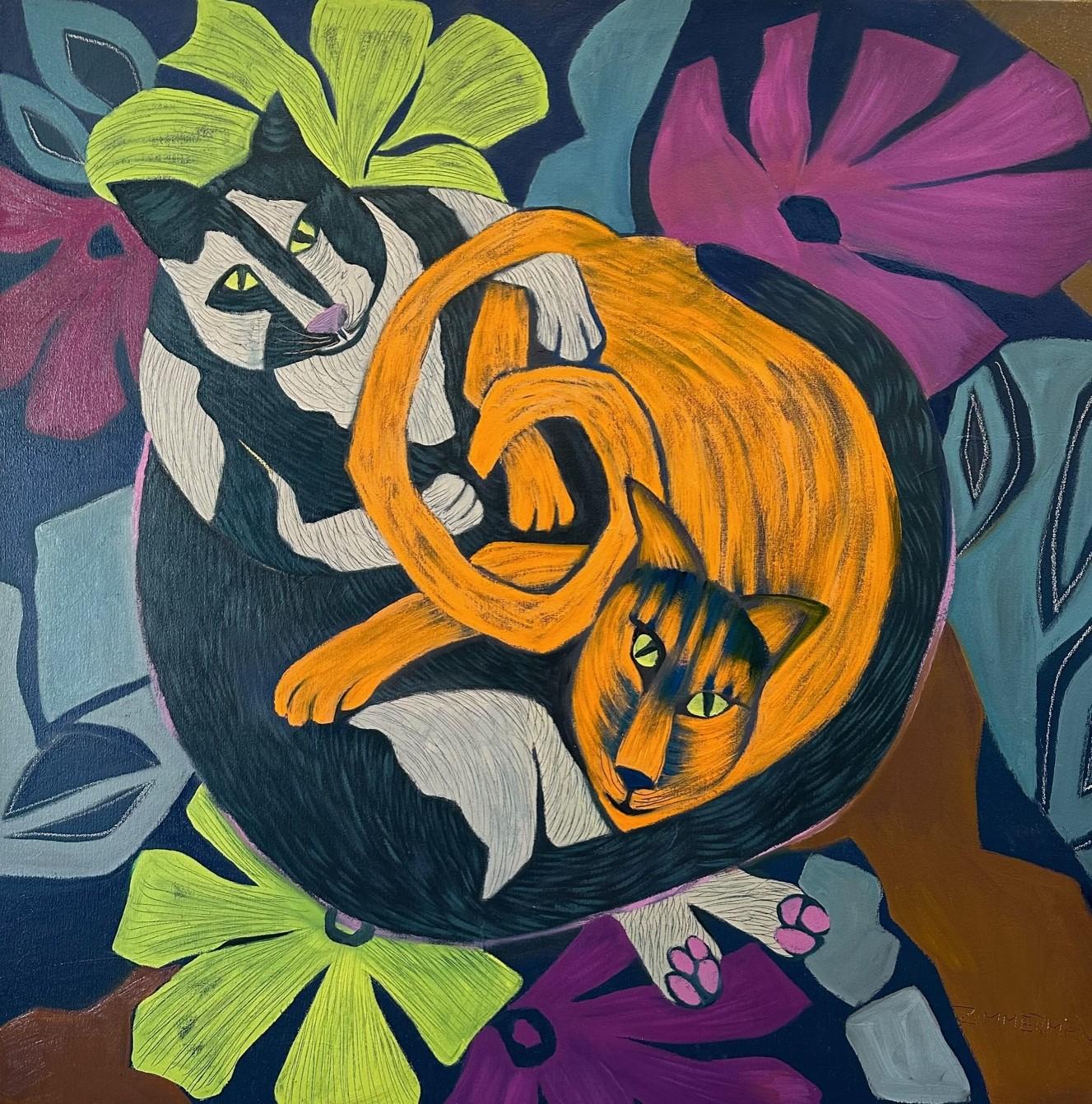 Animal Paintings Oil Cat - 343 For Sale on 1stDibs | letterman cat ...
