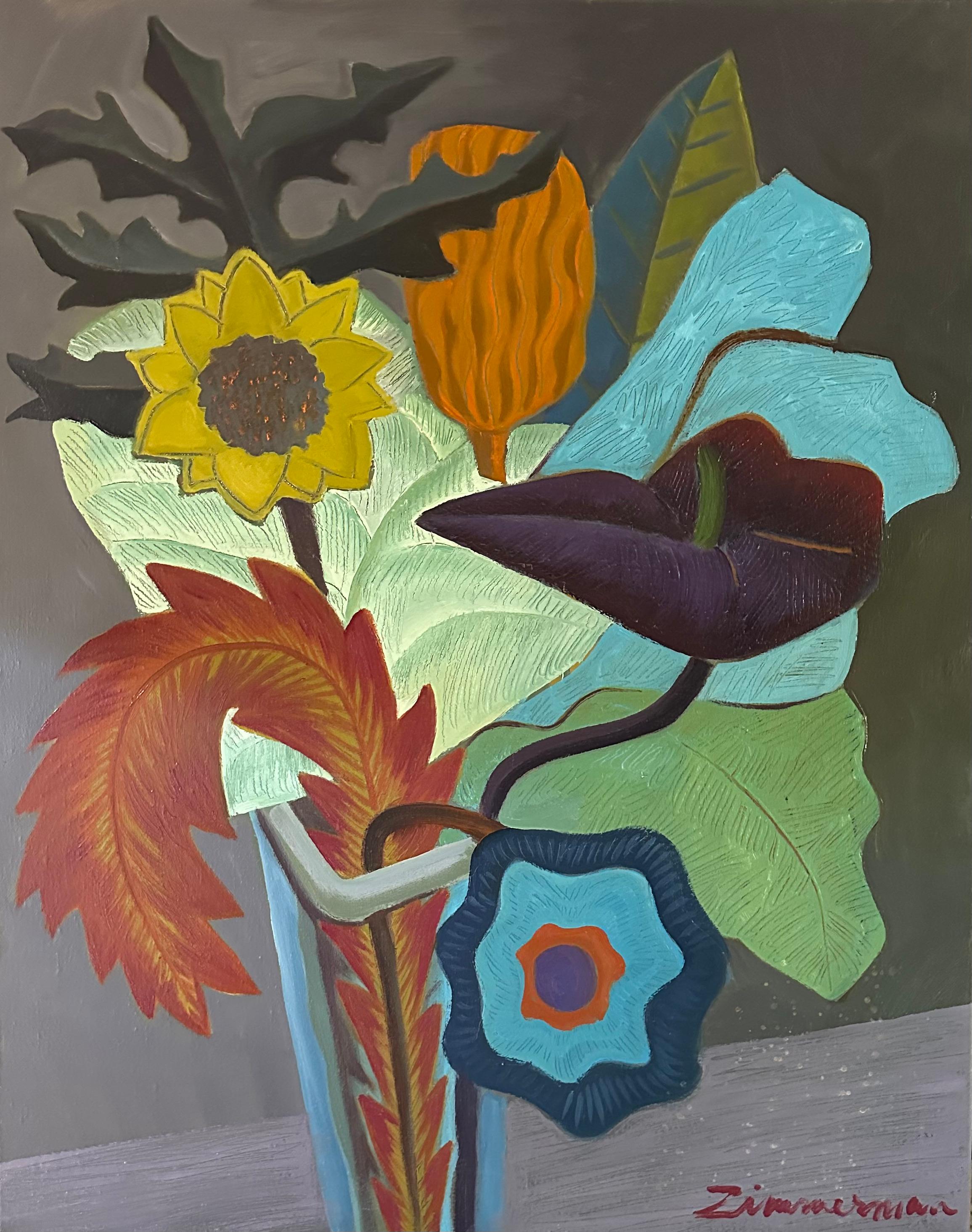 Marc Zimmerman - Floral Invention #7 - Abstract Painting - Modern Art ...