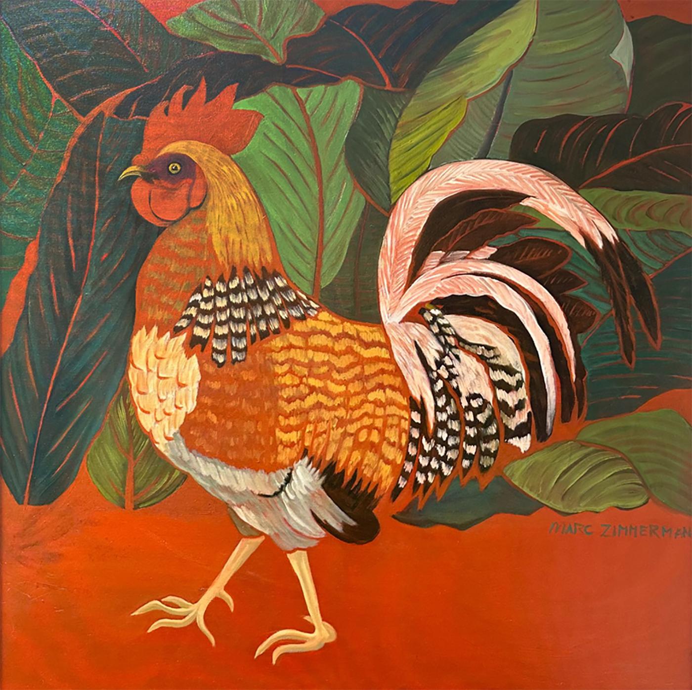 Rooster Paintings - 261 For Sale on 1stDibs | abstract rooster painting ...