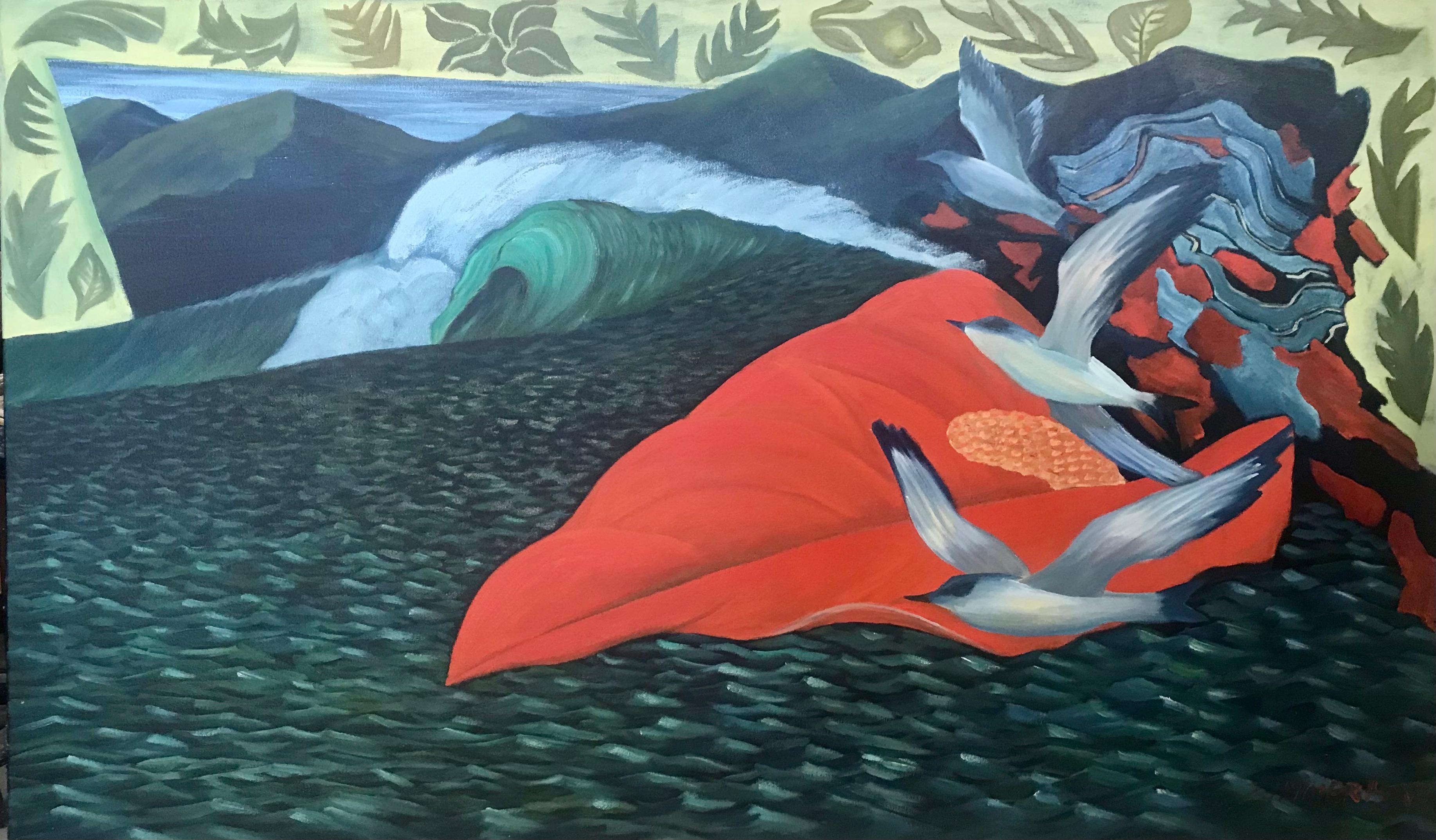 Zu Sheng Yu - Zu Sheng Yu "Lunch", White Birch Tree and Woodpecker Oil ...