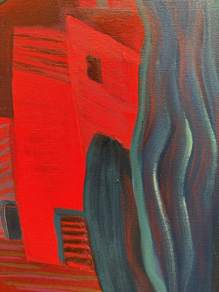 Marc Zimmerman - Pueblo Rojo - Landscape Red Painting by Marc Zimmerman ...