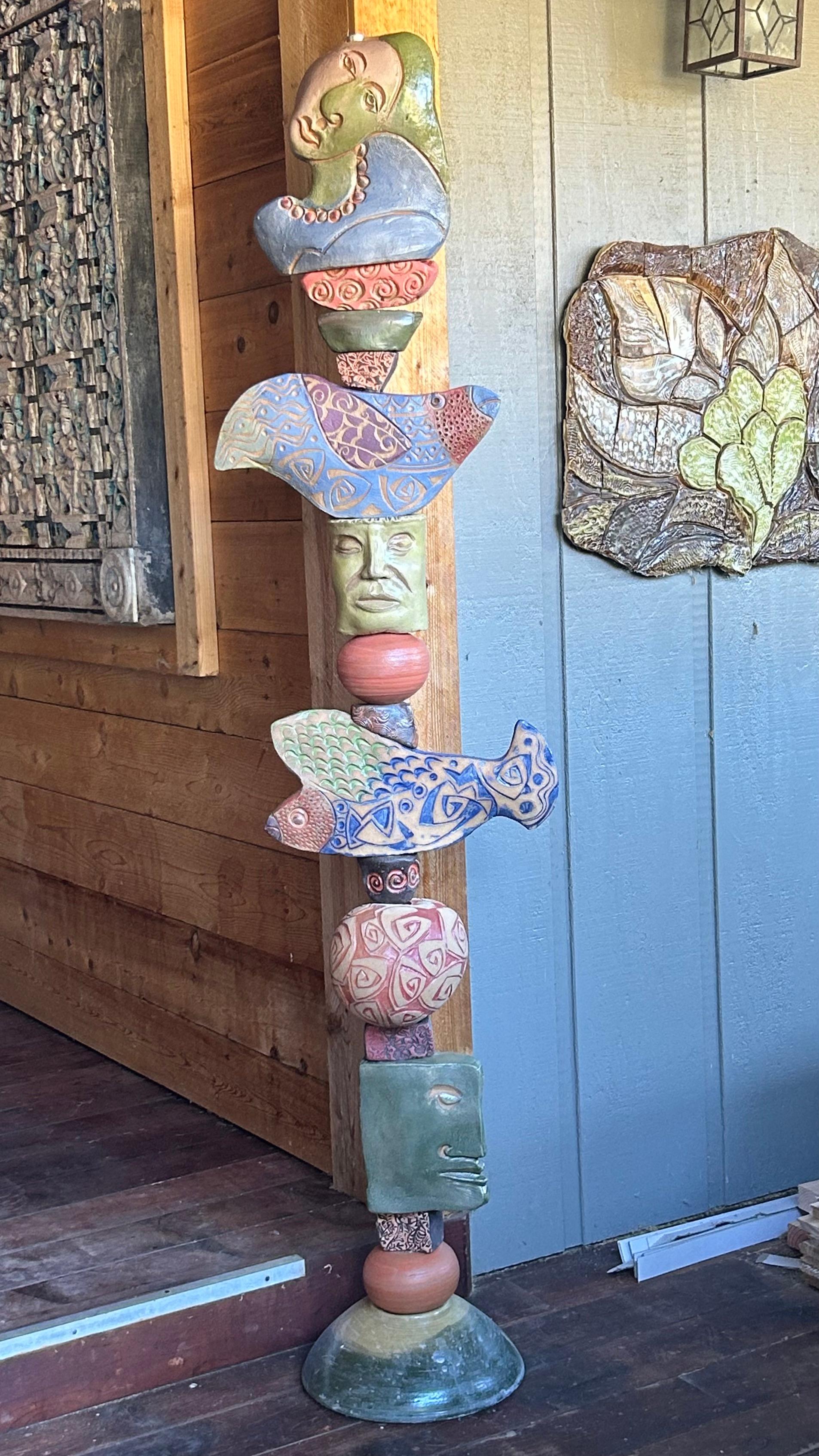 Marc Zimmerman - Pastel Totem - Glazed Ceramic Sculpture For Outdoor ...