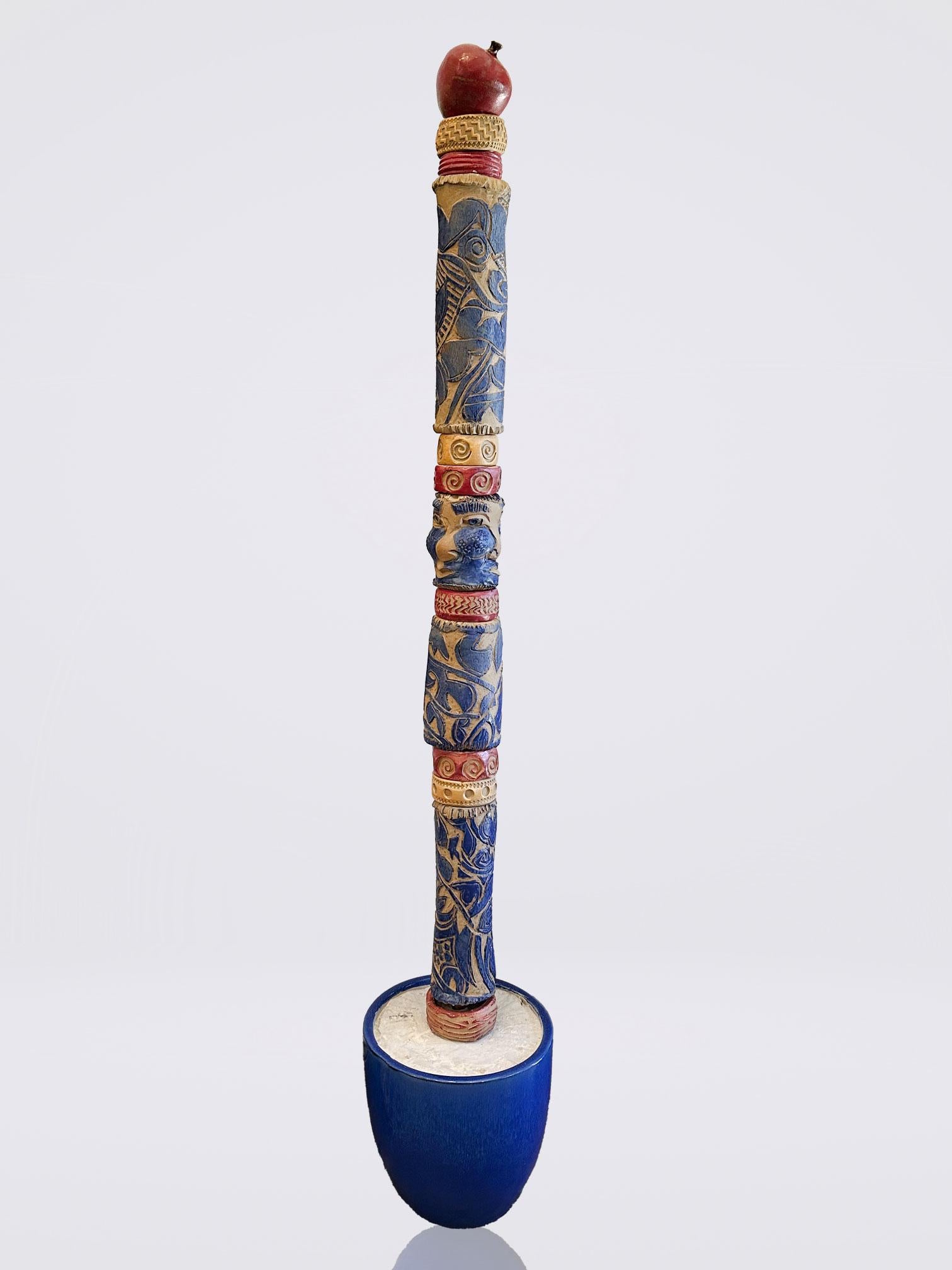 Marc Zimmerman - Large Garden Totem - Glazed Ceramic Sculpture by Marc ...