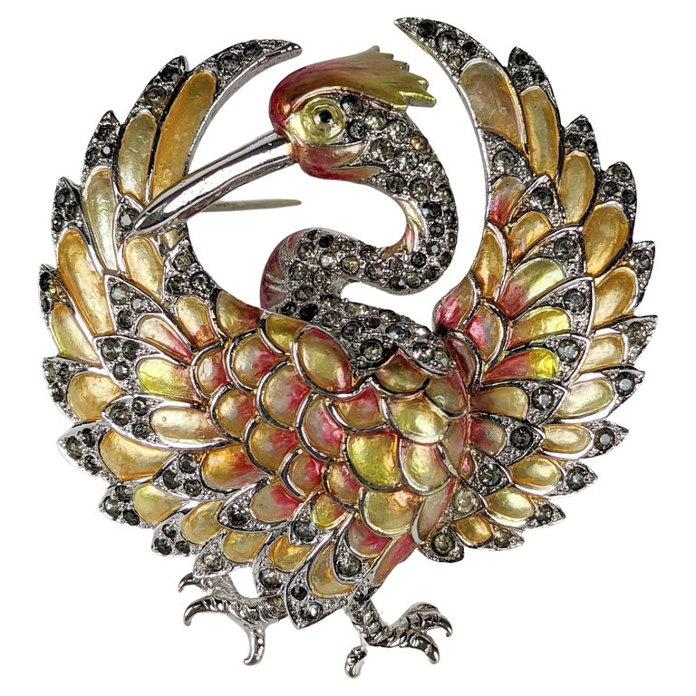 Marcel Boucher Enamel Phoenix Brooch, 1941 For Sale at 1stDibs