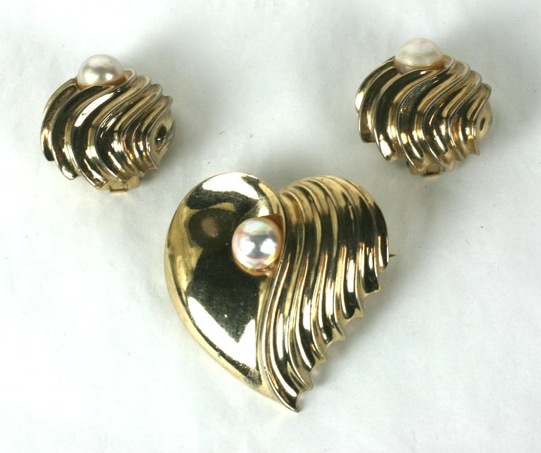 Marcel Boucher Retro Hearts Demi Parure For Sale at 1stDibs