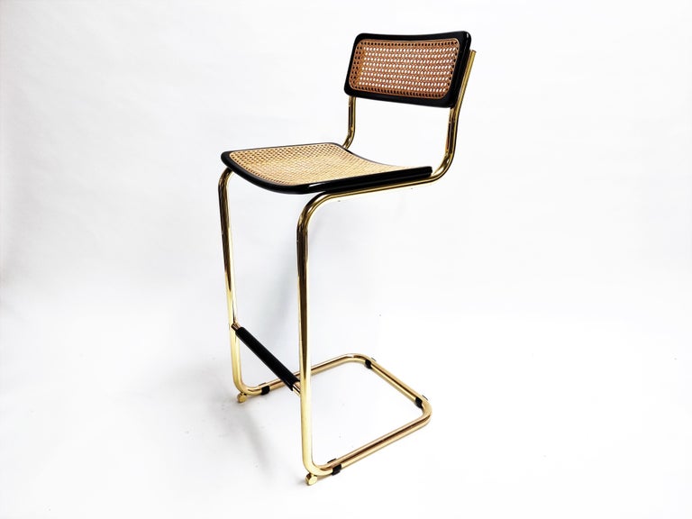 Marcel Breuer Bar Stools by Cidue 'Black', 1970s at 1stDibs