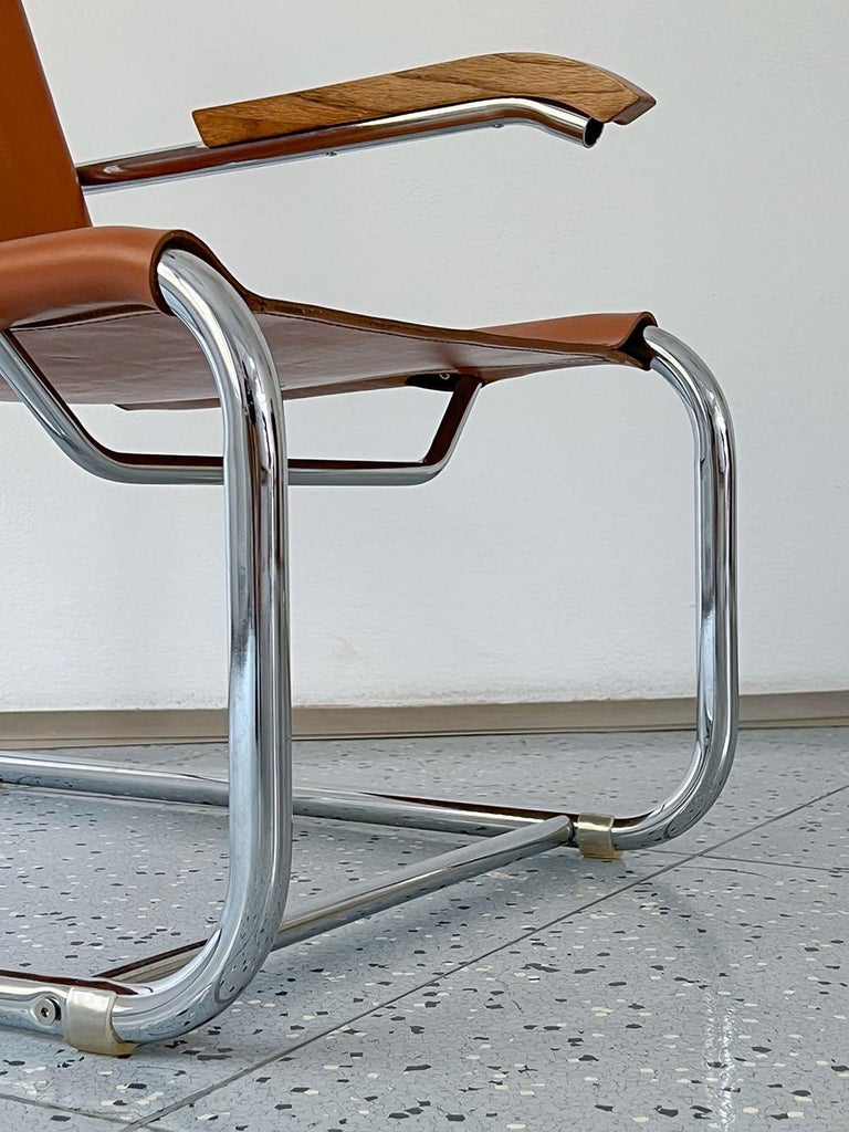 Marcel Breuer Bauhaus Cantilever Lounge Chair Model B35, 1970s at 1stDibs