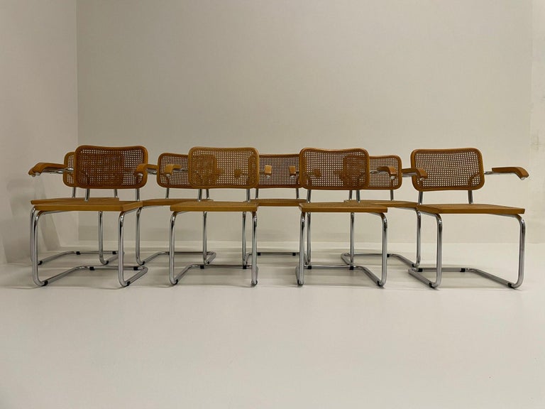 Marcel Breuer Designer Model B64 8 Cesca Chairs by Gavina Italy circa ...