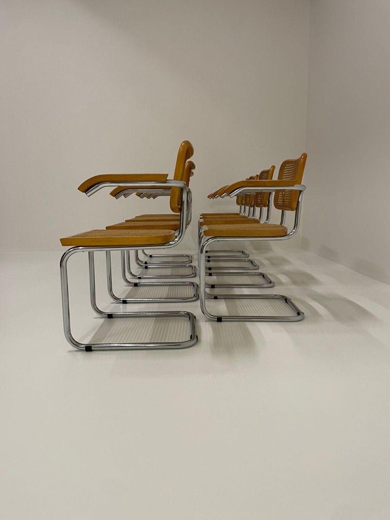 Marcel Breuer Designer Model B64 8 Cesca Chairs by Gavina Italy circa ...