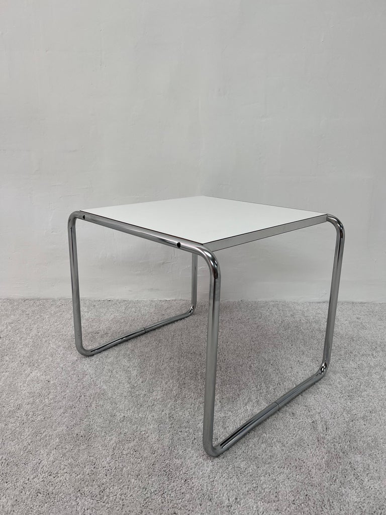 Marcel Breuer “Laccio” Chrome and Laminate Side Tables, 1960s For Sale ...
