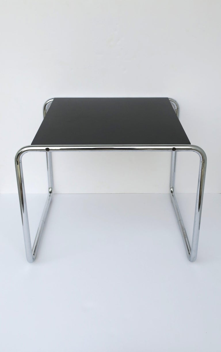 Marcel Breuer Laccio Side End Table for Knoll Studio Chrome and Black ...