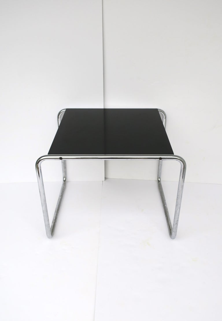 Marcel Breuer Laccio Side End Table for Knoll Studio Chrome and Black ...