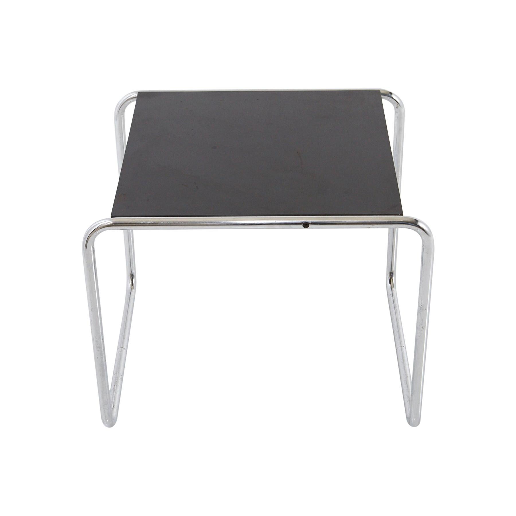 Marcel Breuer White Laminated Wood and Steel 'Laccio' Side Table ...