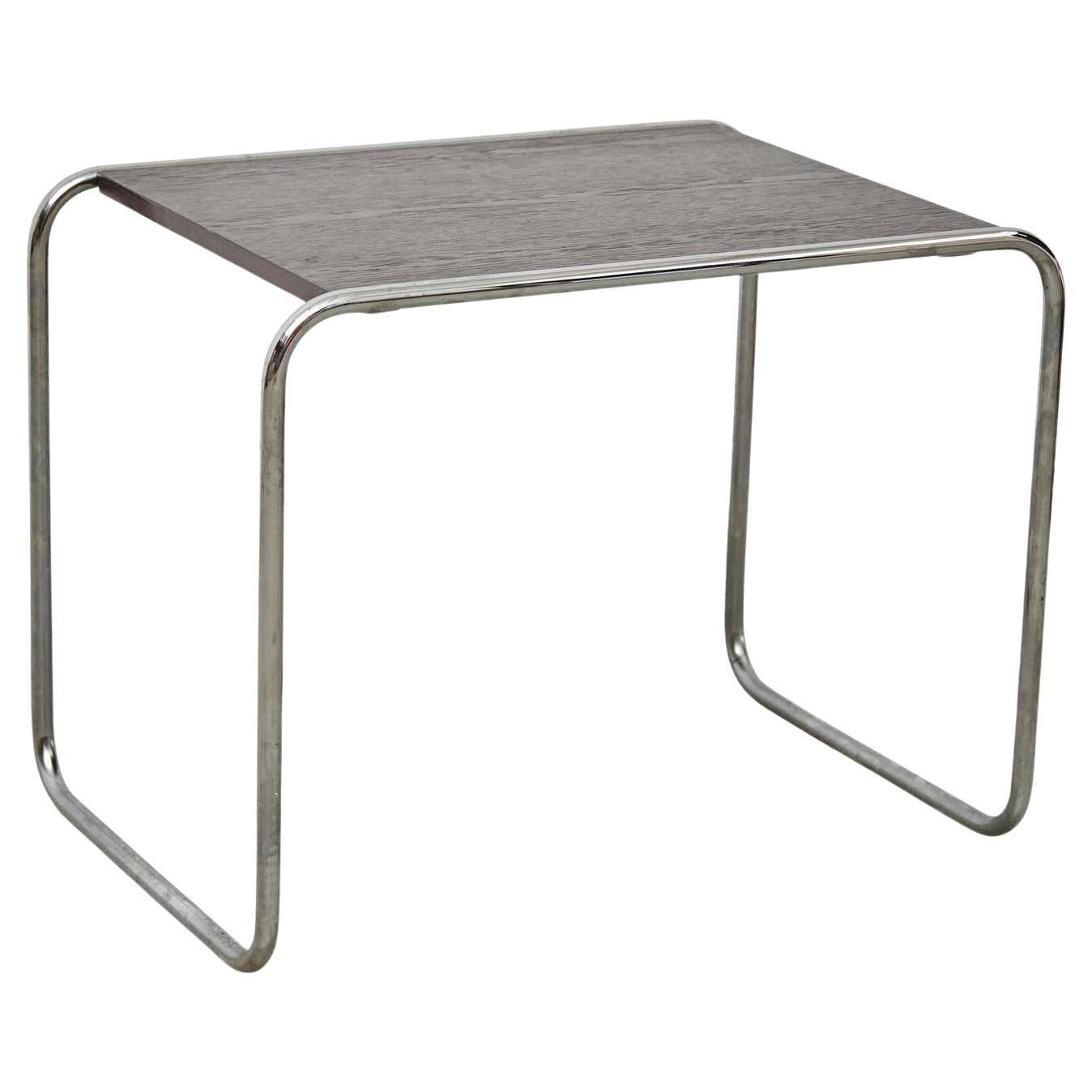 Marcel Breuer Black Laminated Wood and Steel 'Laccio' Side Table for ...