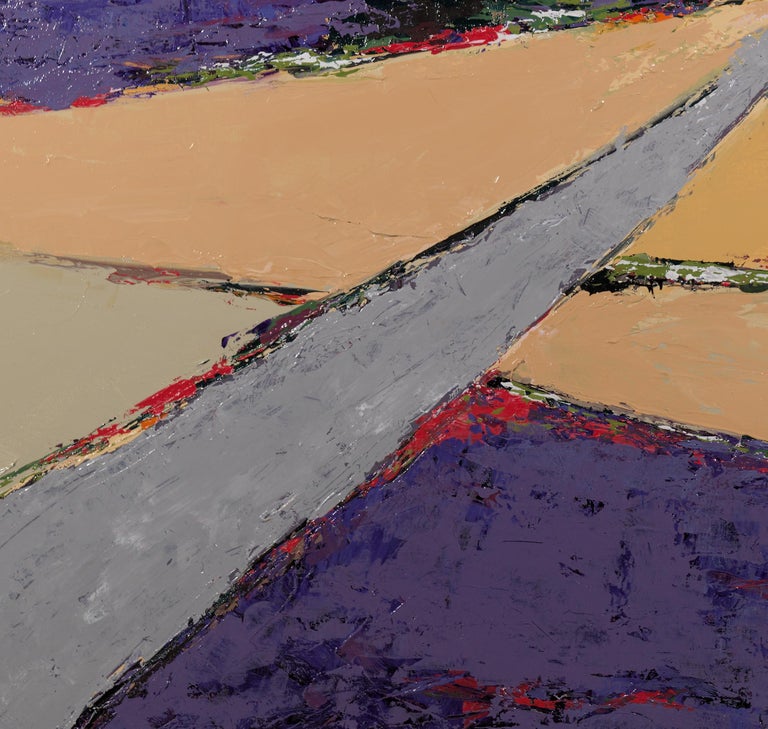 Marcel Demagny - "The Road", under the Pink Sky Perspective Landscape ...
