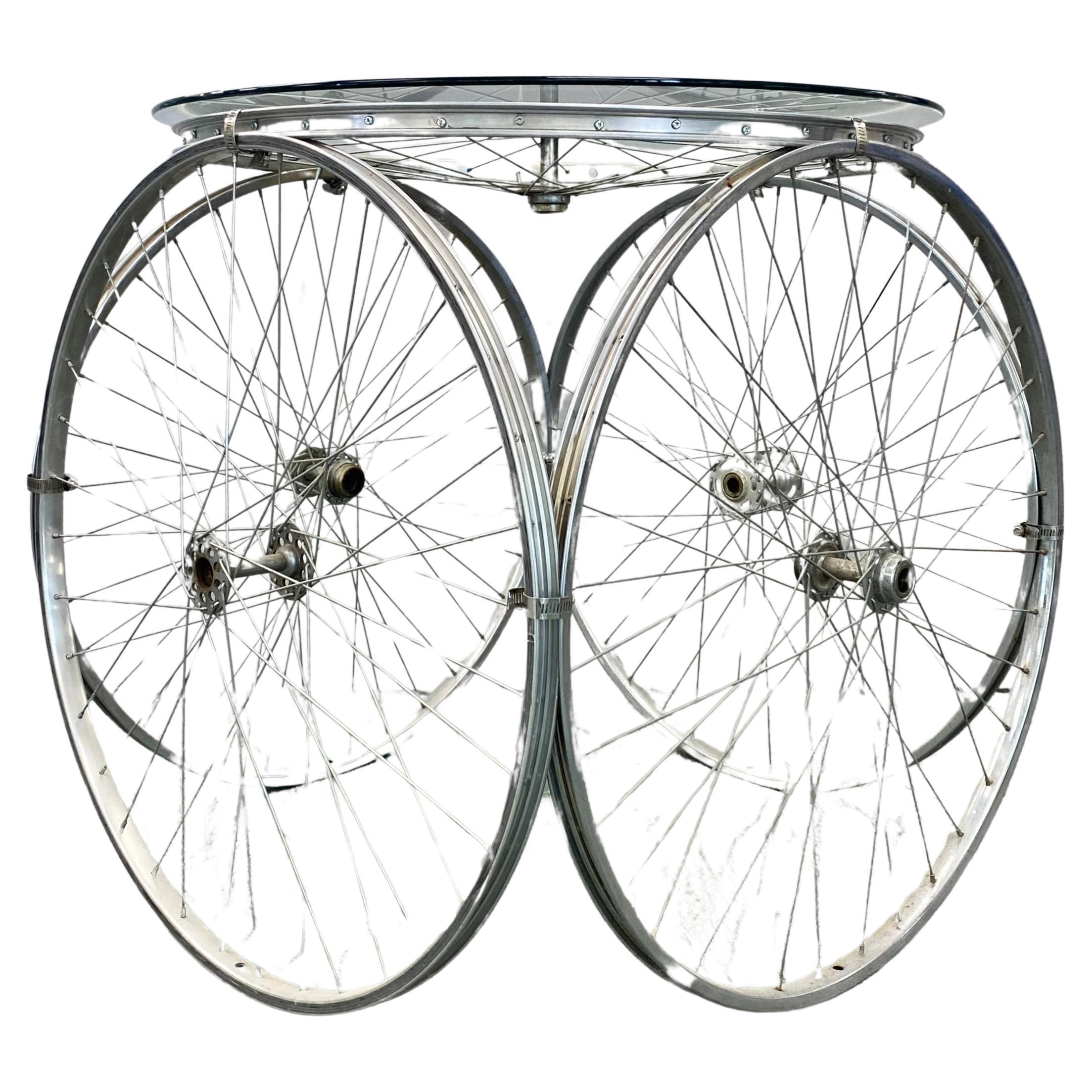 Marcel Duchamp-Inspired Artist-Made Bicycle Wheel Table For Sale at 1stDibs