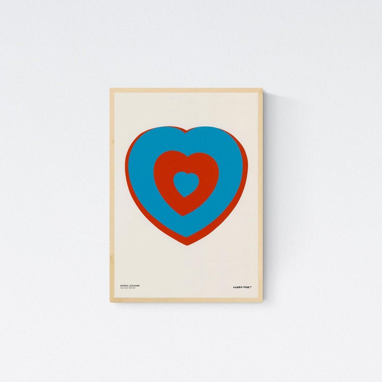 Coeur Volant (Fluttering Heart), Museum Poster Large Oversized Blue Red ...