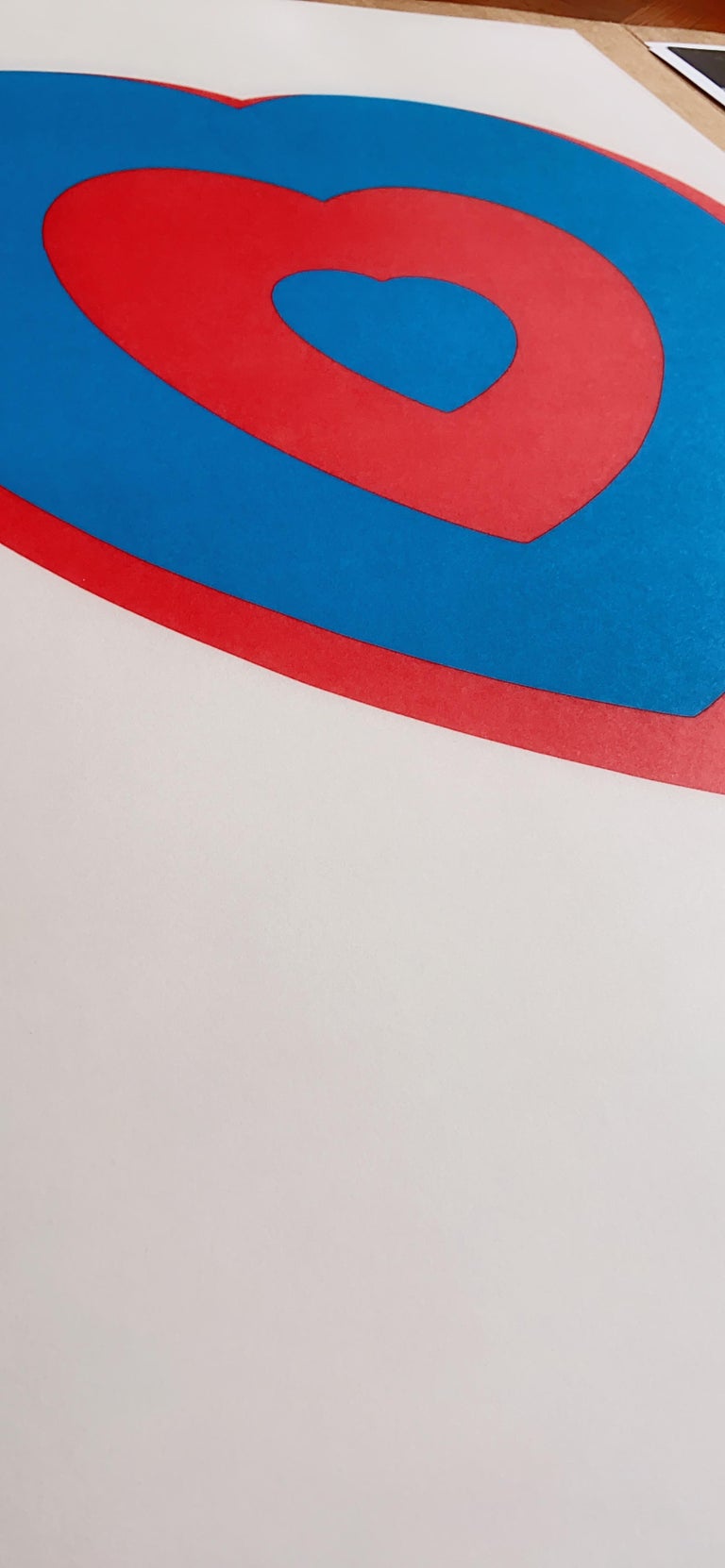 Coeur Volant (Fluttering Heart), Museum Poster Large Oversized Blue Red ...