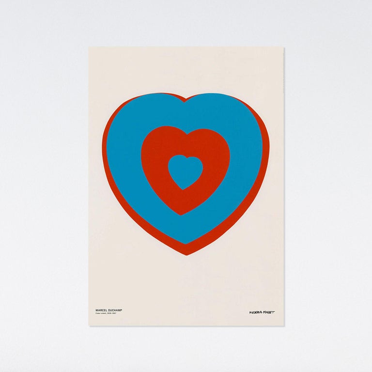 Coeur Volant (Fluttering Heart), Museum Poster Large Oversized Blue Red ...