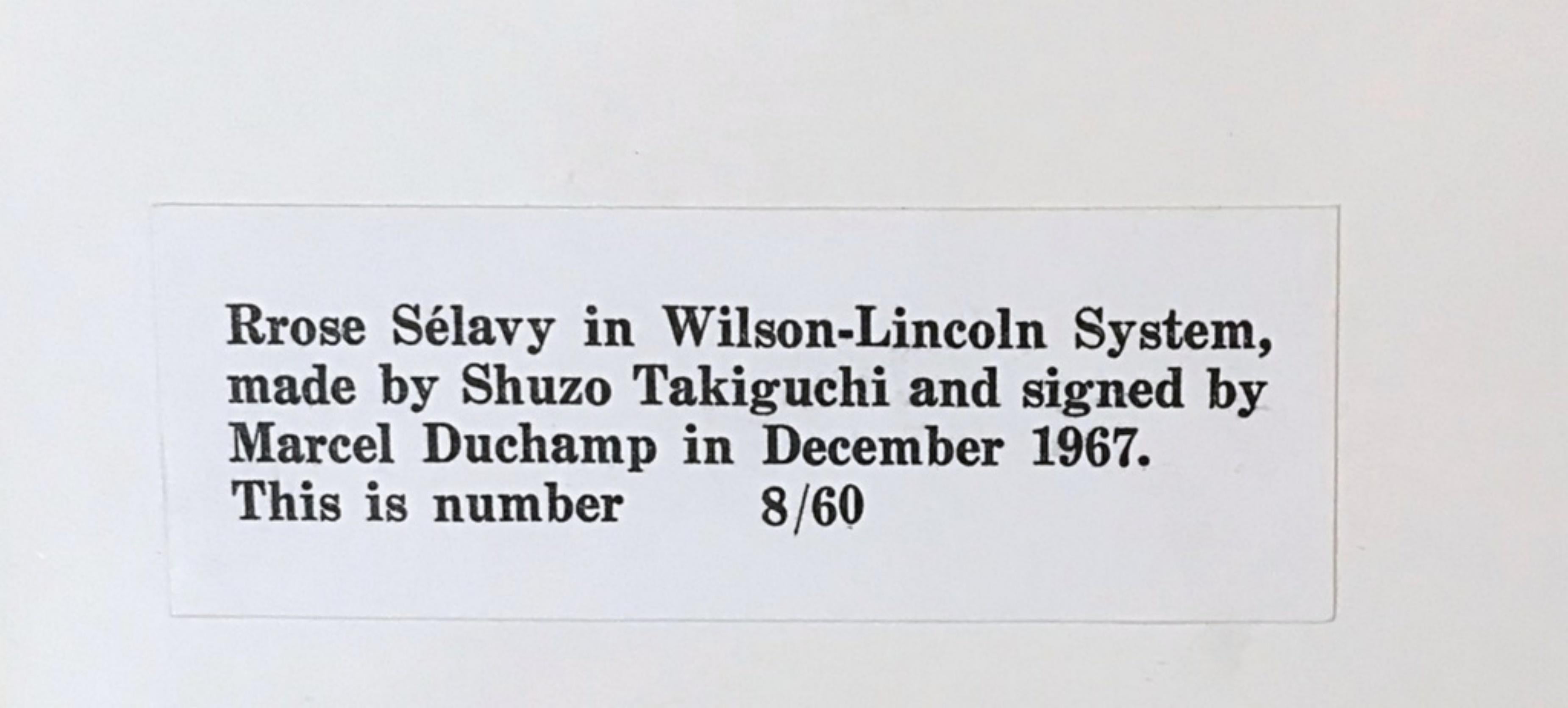 Marcel Duchamp - Rrose Sélavy (Marcel Duchamp) in Wilson-Lincoln System ...