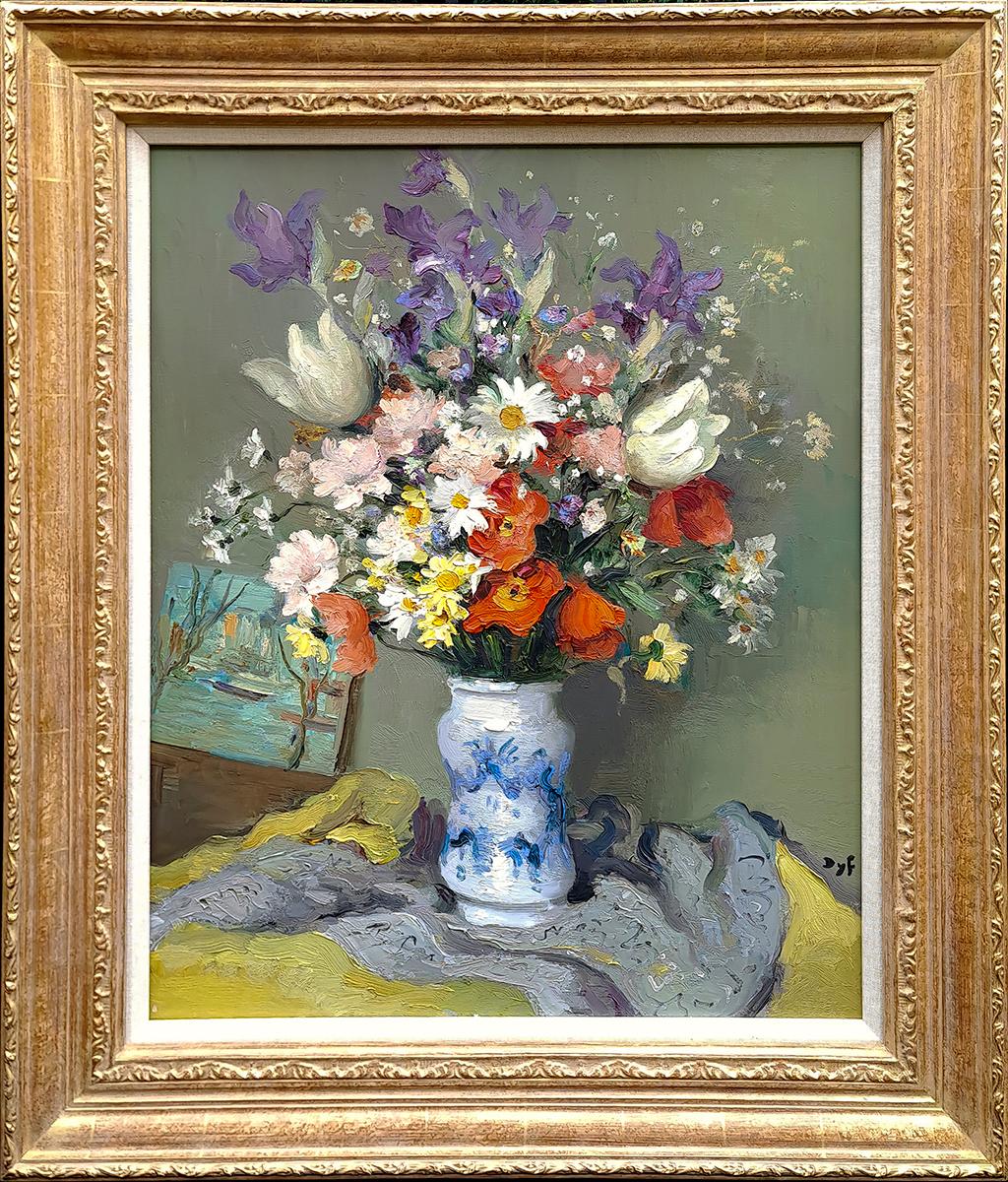 Marcel Dyf - "Still Life on Chair" oil on canvas 1969 Excellent ...