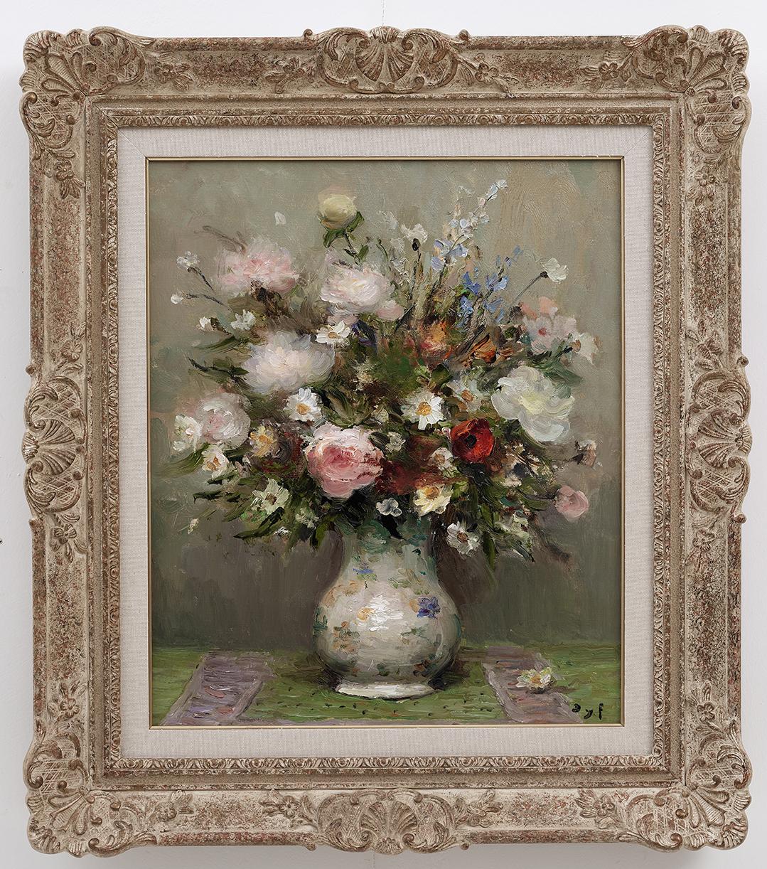 Marcel Dyf - 'Fleur de Jardin' Still Life painting of garden flowers ...