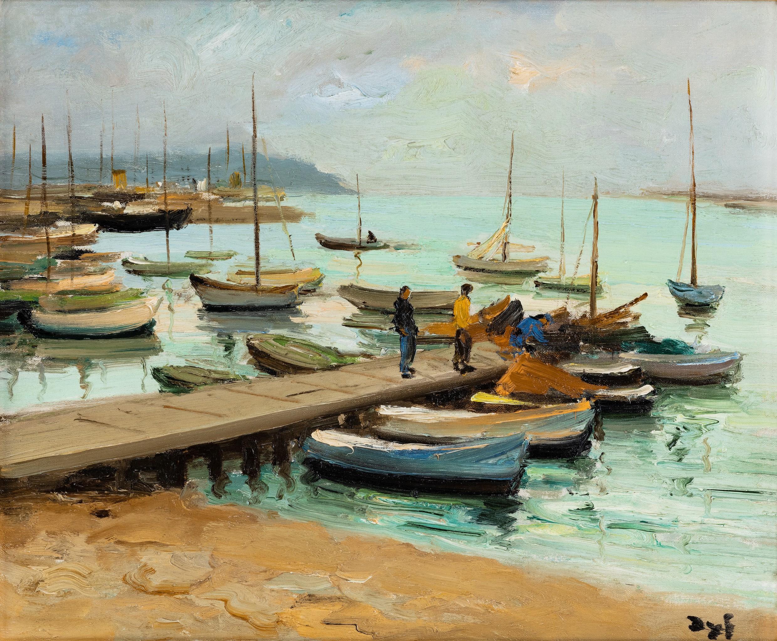 Marcel Dyf - "Pensive Gypsy Girl Sitting in a Field" Oil on Canvas ...