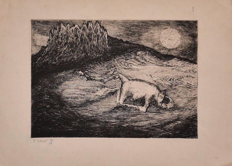 Marcel Gaillard - Frog - Original Etching on Paper by Marcel Gaillard ...