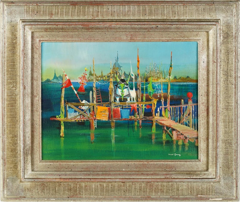 Marcel Genay - Antique French Surreal Seascape Abstract Original Signed ...