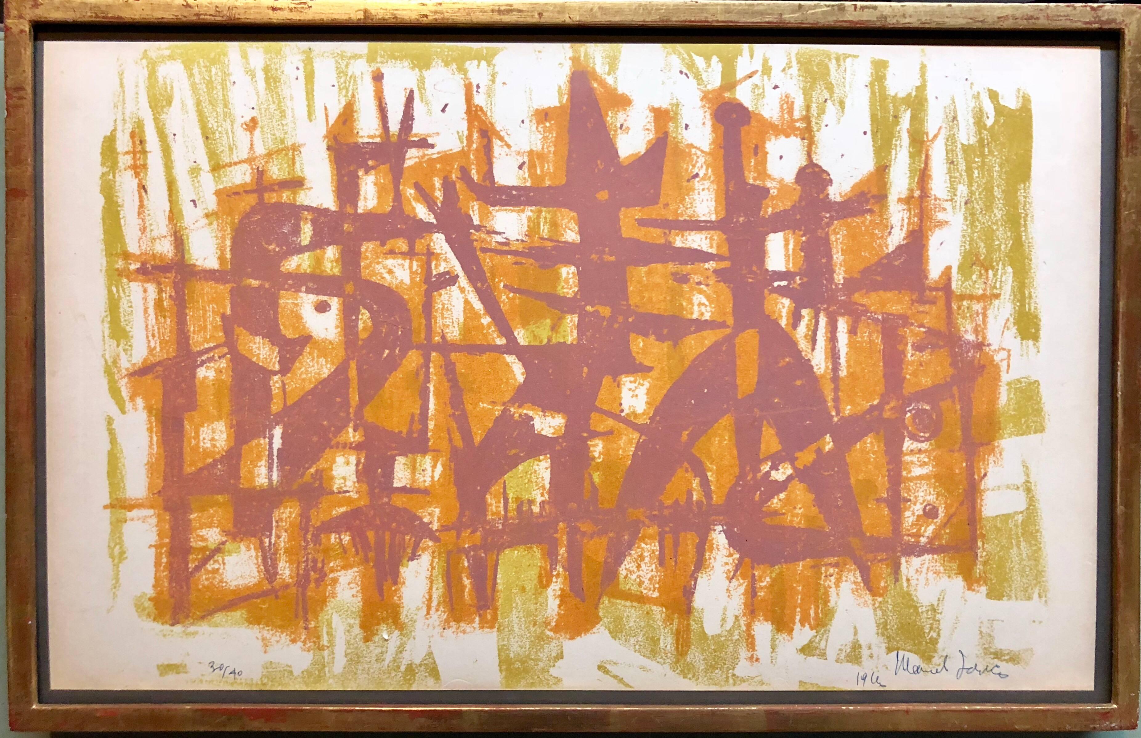 Marcel Janco - DADA Artist Abstract Figures Silkscreen Lithograph Print ...