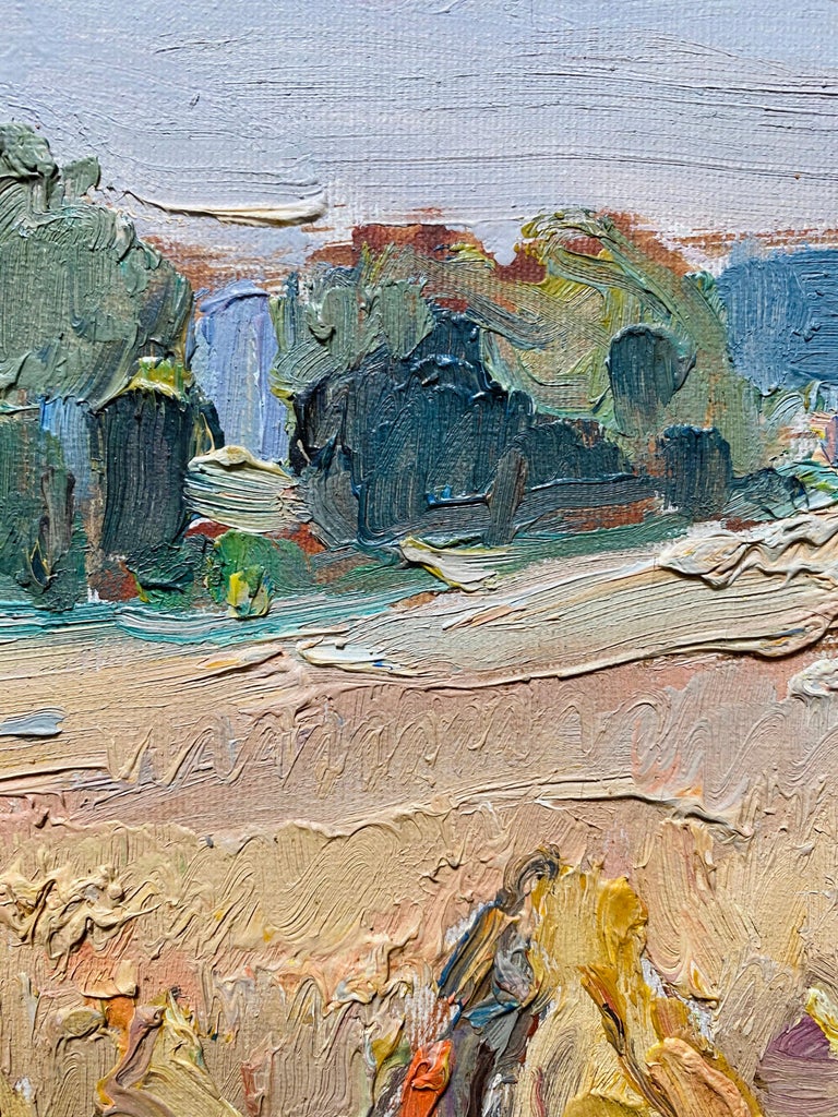 Marcel Kenes - French Impressionist landscape painting of a Hay Harvest ...