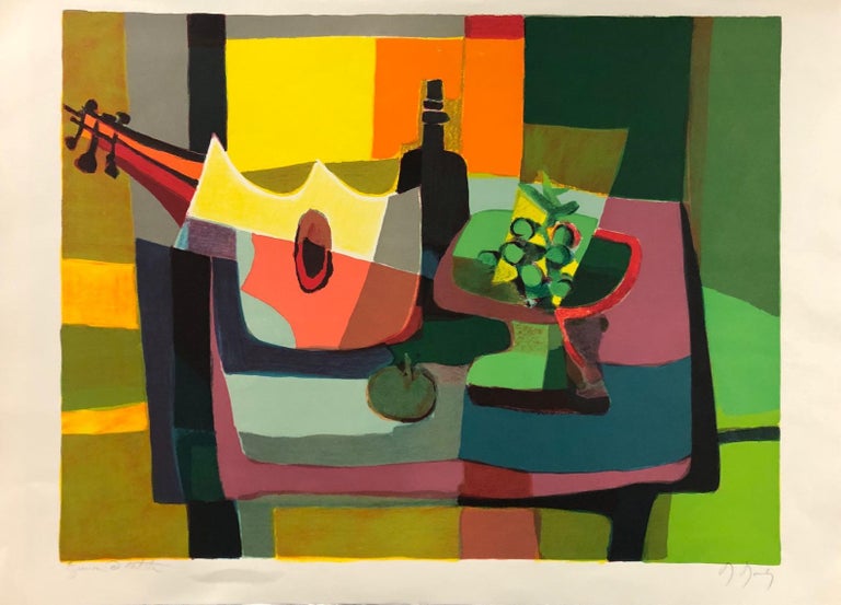 Marcel Mouly - "Nature Morte a la Mandole" Lithograph, Pencil-signed by ...