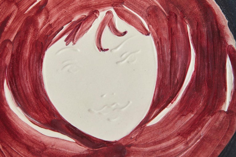 Marcel Vertès Ceramic Plate Tete De Femme Signed Edit 8100 Vallauris 1950s For Sale At 1stdibs
