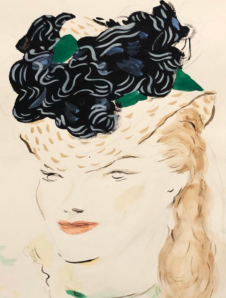 Marcel Vertès - Art Deco Original Painting Marcel Vertes Fashion ...