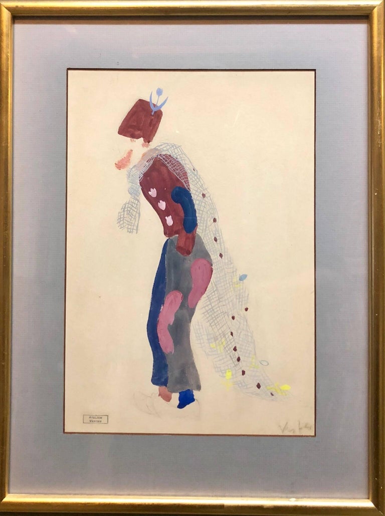 Marcel Vertès - Original Deco Theatre Costume Illustration "Katinka ...