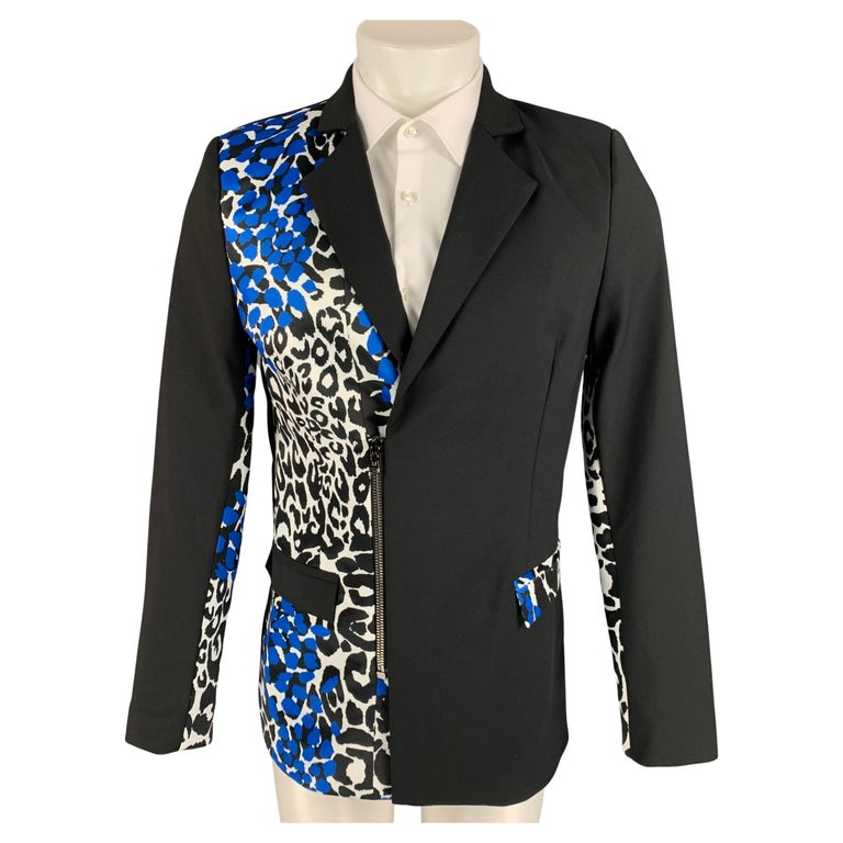 MARCELL VON BERLIN Size 36 Black Print Cotton Blend Sport Coat For Sale ...