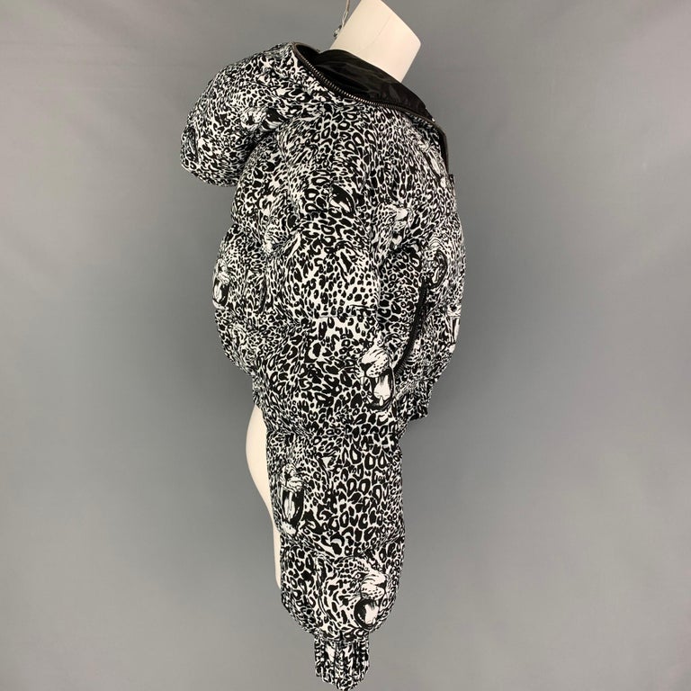 MARCELL VON BERLIN Size 4 Black White Polyester Animal Cropped Jacket ...