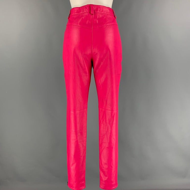 MARCELL VON BERLIN Size 6 Pink Black Leather Lambskin Tapered Casual ...